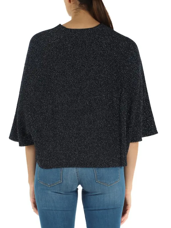 Fabiana Filippi Knit Sweater With 3/4 Bat Sleeves