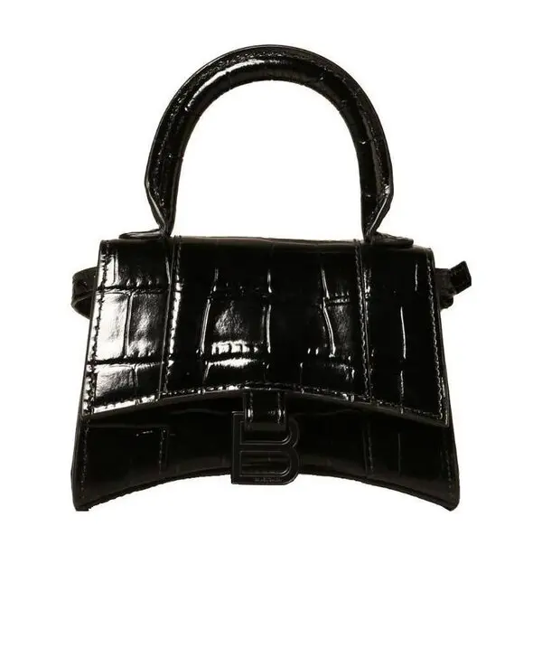 Balenciaga Mini Hourglass Da Donna In Nero - Black