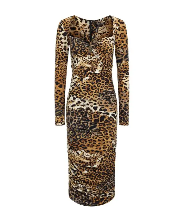 Roberto Cavalli Jaguar Skin Printed Dress