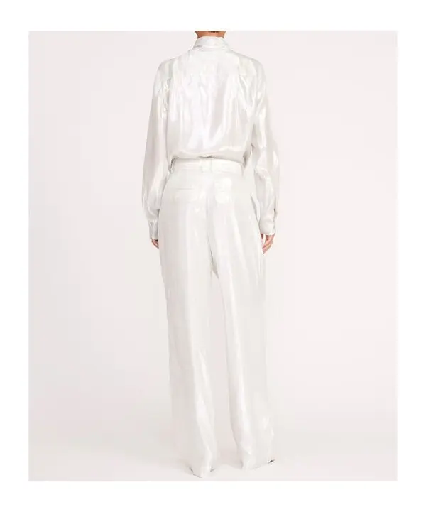 Staud Bow Detailed Glitter Blouse