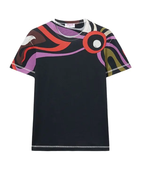 Emilio Pucci Marmo-print Cotton T-shirt - Black