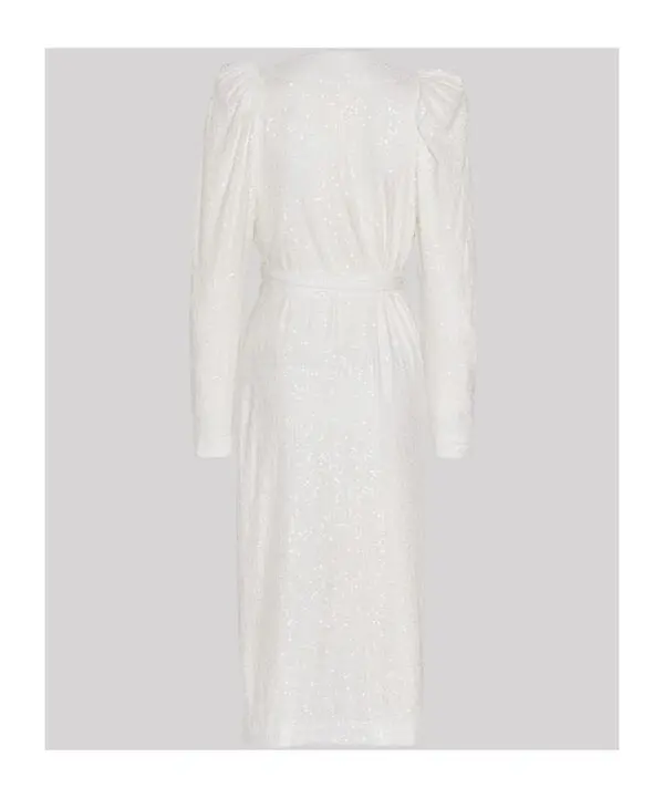 ROTATE BY BIRGER CHRISTENSEN V-neck Sequined Midi Wrap Dress