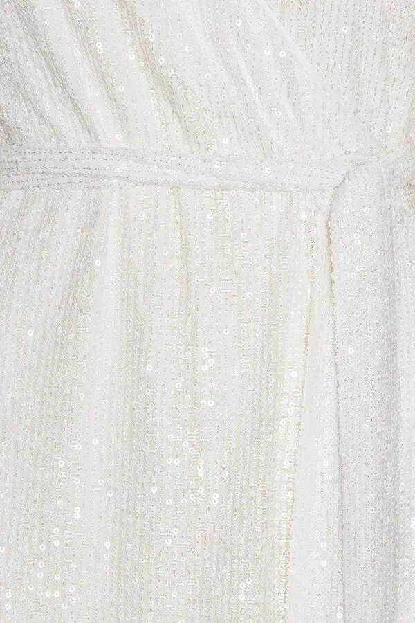 ROTATE BY BIRGER CHRISTENSEN V-neck Sequined Midi Wrap Dress