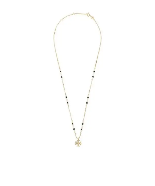 Tory Burch Kira Enamel Bar Pendant Necklace - Yellow