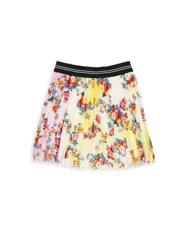 MSGM Teen Floral-print Pleated Skirt