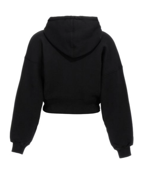 Off-White Logo Embroidered Cropped Hoodie