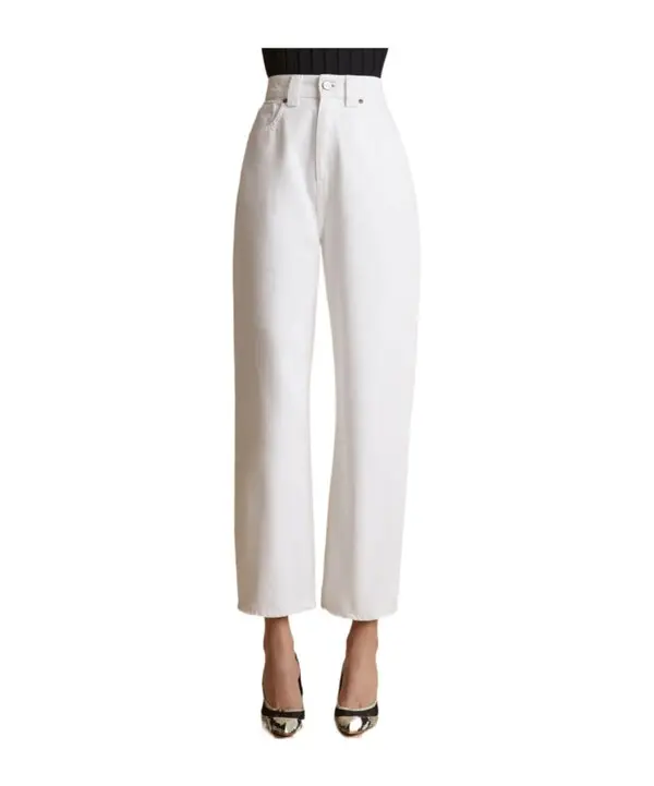 Khaite High Rise Straight Leg Jeans