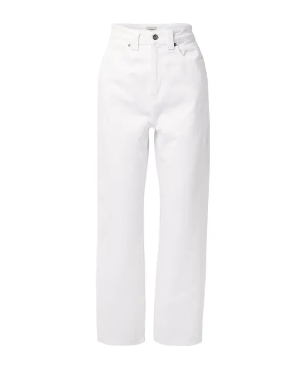 Khaite High Rise Straight Leg Jeans - White