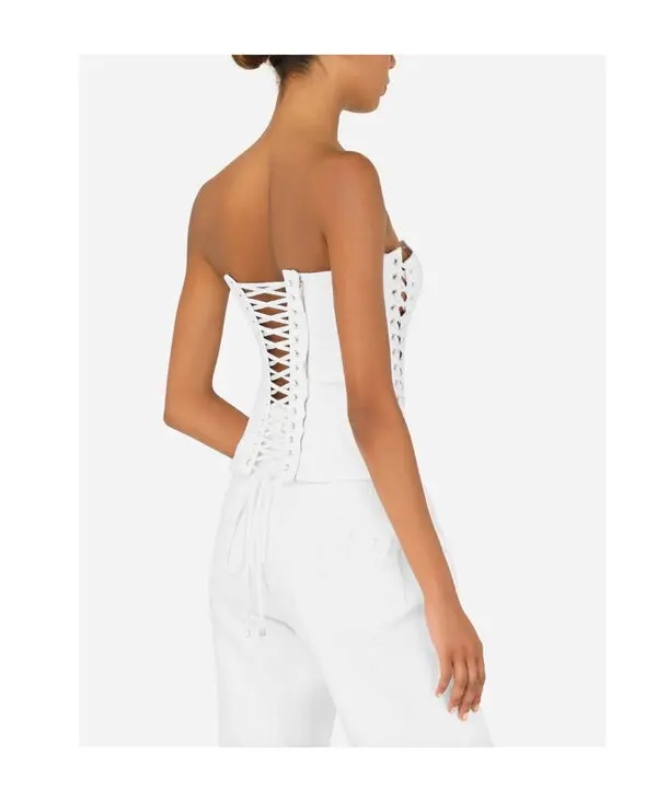 Dolce & Gabbana Lace-up Cotton Corset Vest