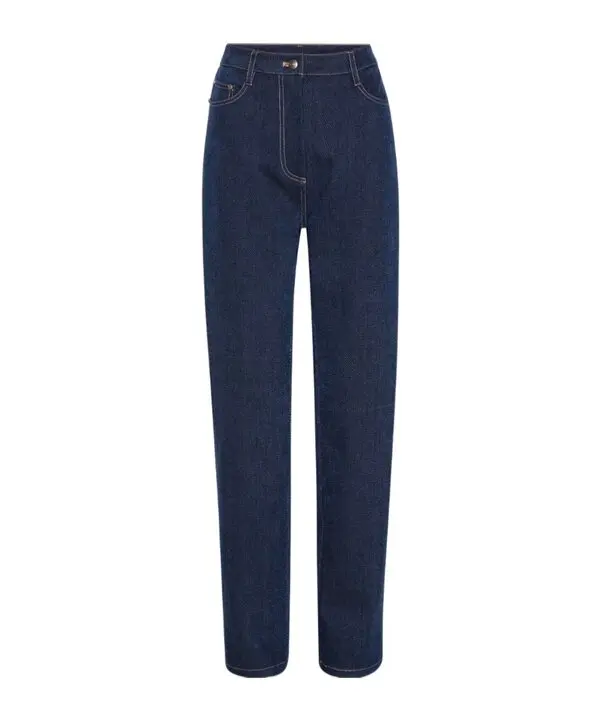 ROTATE BY BIRGER CHRISTENSEN Straight-leg Cotton-blend Jeans In Medium Wash