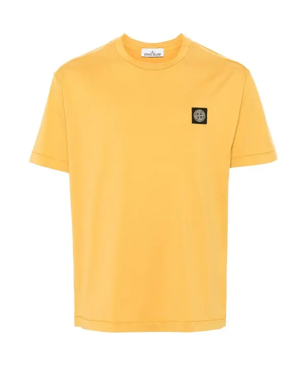 Stone Island Compass Patch Crewneck T-shirt - Mustard-colored