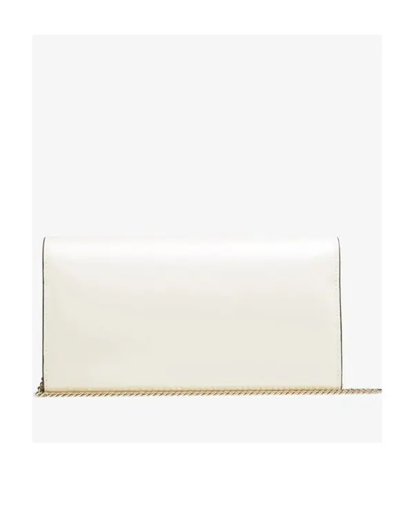 JIMMY CHOO Emmie Patent Leather Handbag With Detachable Chain - White