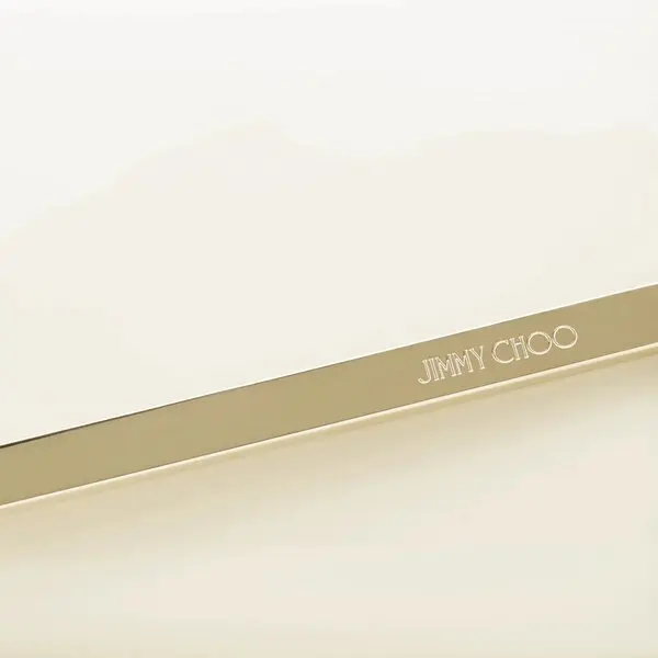 JIMMY CHOO Emmie Patent Leather Handbag With Detachable Chain - White