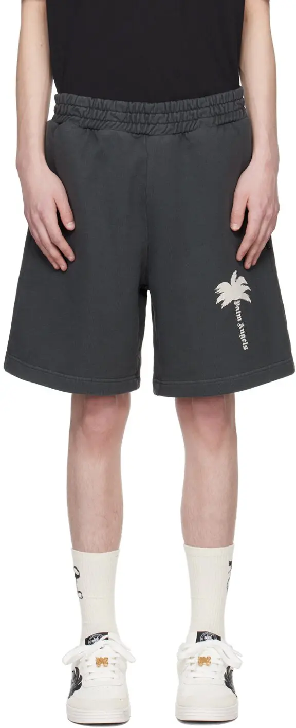 Palm Angels Palm Tree-printed Elasticated Waist Track Shorts