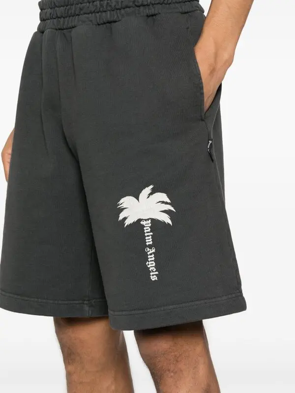 Palm Angels Palm Tree-printed Elasticated Waist Track Shorts