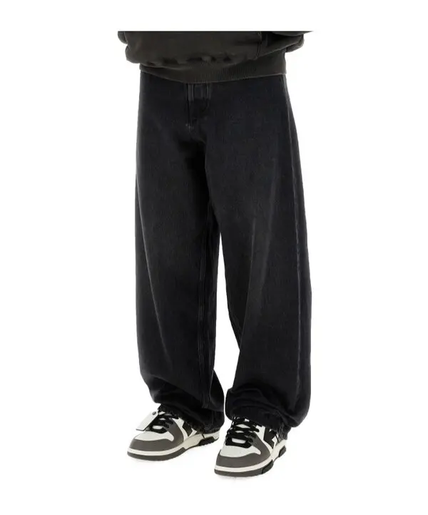 Off-White Logo Patch Wide Leg Jeans