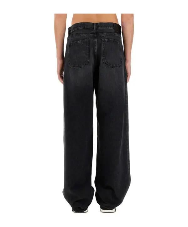 Off-White Logo Patch Wide Leg Jeans