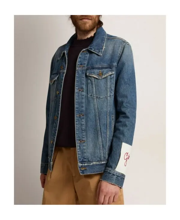 GOLDEN GOOSE Denim Coat With Logo Patch
