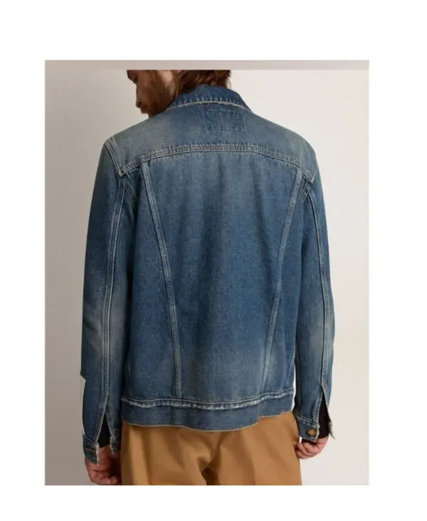 GOLDEN GOOSE Denim Coat With Logo Patch