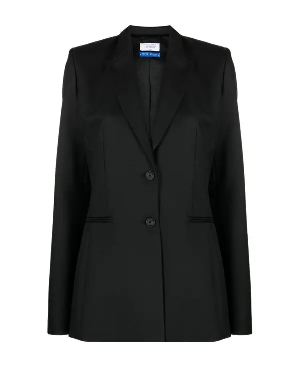 Off-White Single-breasted Jacket With Peak Lapel