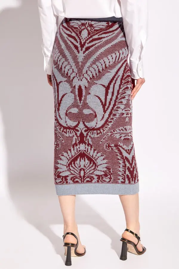 Etro Patterned Intarsia-knit Midi Skirt