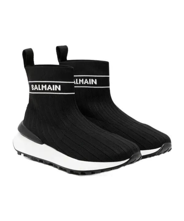 Balmain Logo-intarsia Sock Sneakers