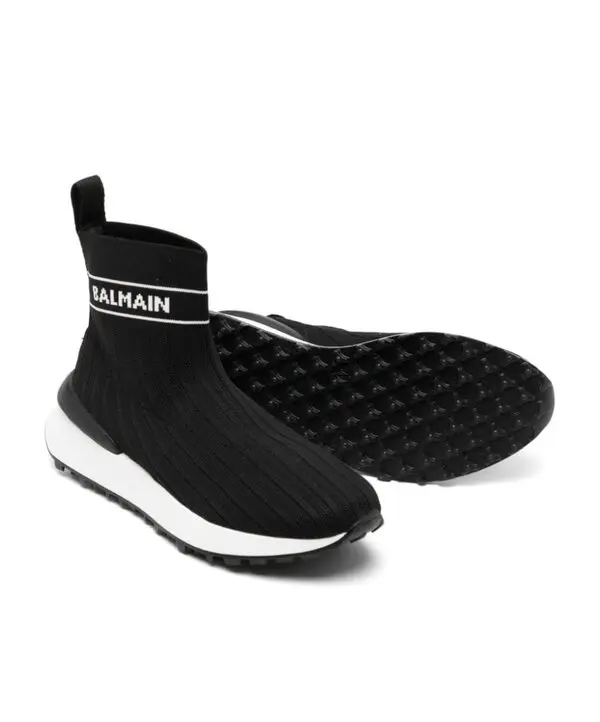 Balmain Logo-intarsia Sock Sneakers