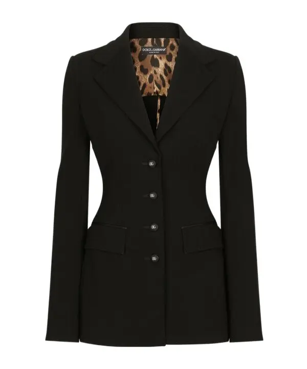 Dolce & Gabbana Dolce Gabbana Milano Stitch Single-breasted Jersey Jacket - Black