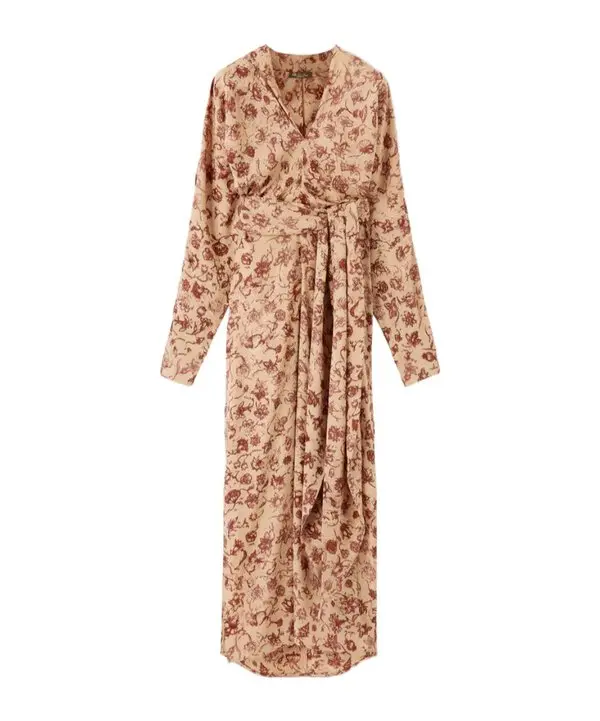 Loro Piana Laura Dress - Beige/bordeaux