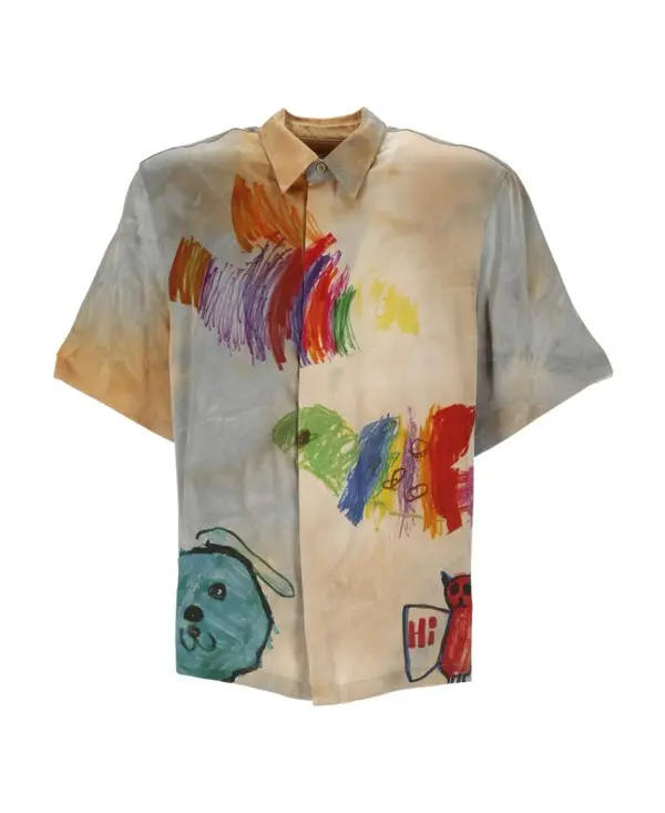 Off-White Cartoon Printed Short-sleeved Shirt