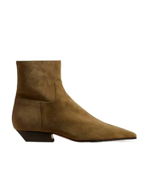 Khaite Marfa Square-toe Ankle Boots - Khaki