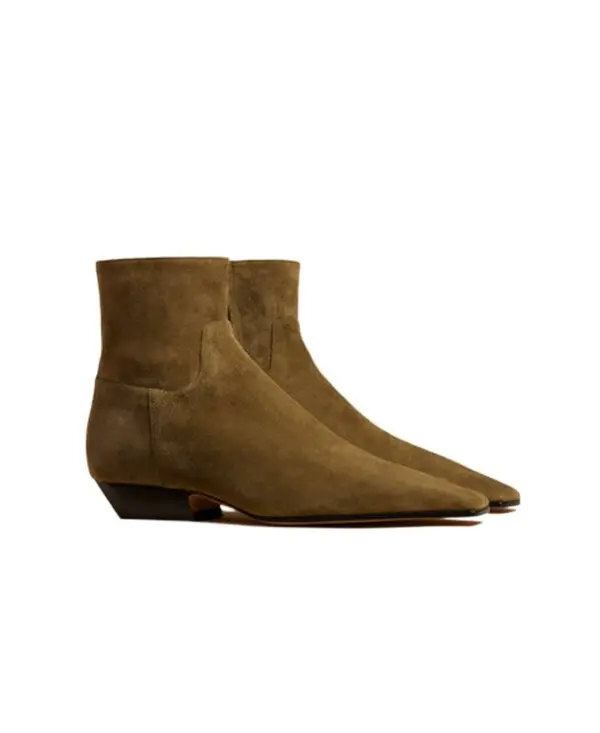 Khaite Marfa Square-toe Ankle Boots - Khaki