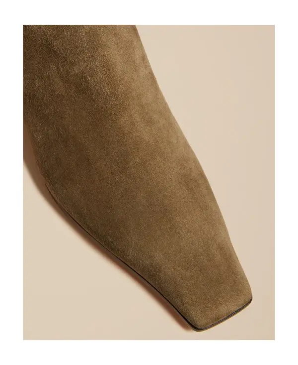 Khaite Marfa Square-toe Ankle Boots - Khaki