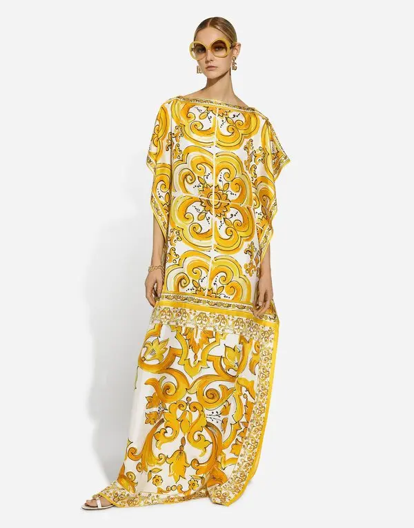 Dolce & Gabbana Dolce Gabbana Majolica Printed Twill Caftan
