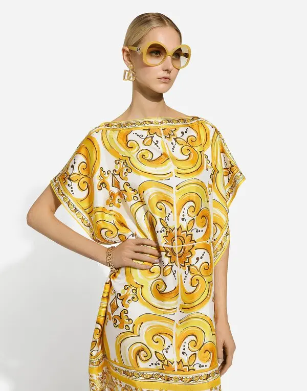 Dolce & Gabbana Dolce Gabbana Majolica Printed Twill Caftan