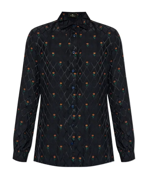 Etro Floral Embroidered Shirt - Black