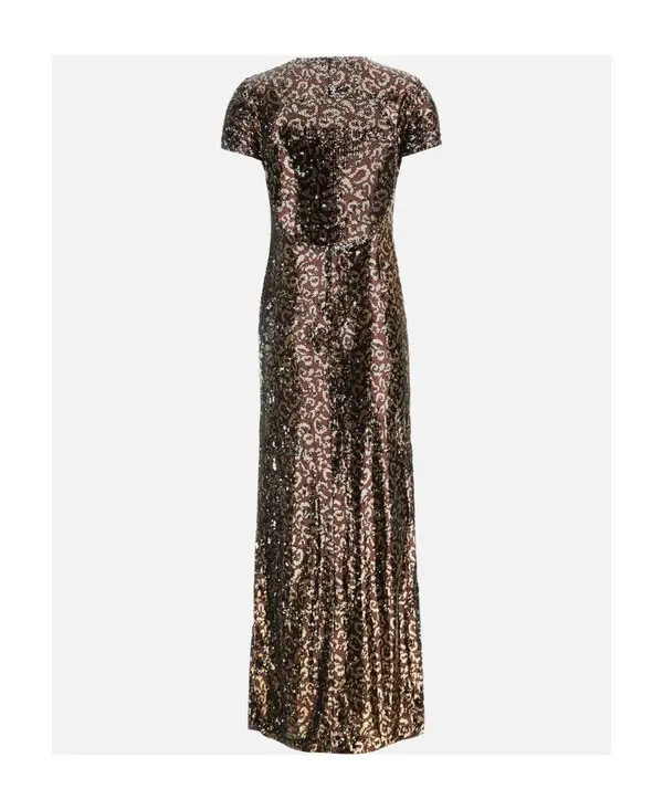 Palm Angels Open Back Sequin Embellished Midi Dress