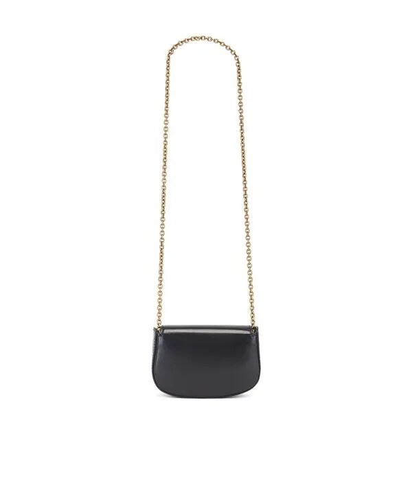 Saint Laurent Logo Plaque Foldover Top Mini Clutch Bag