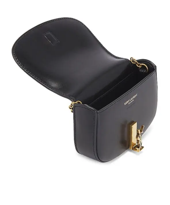 Saint Laurent Logo Plaque Foldover Top Mini Clutch Bag