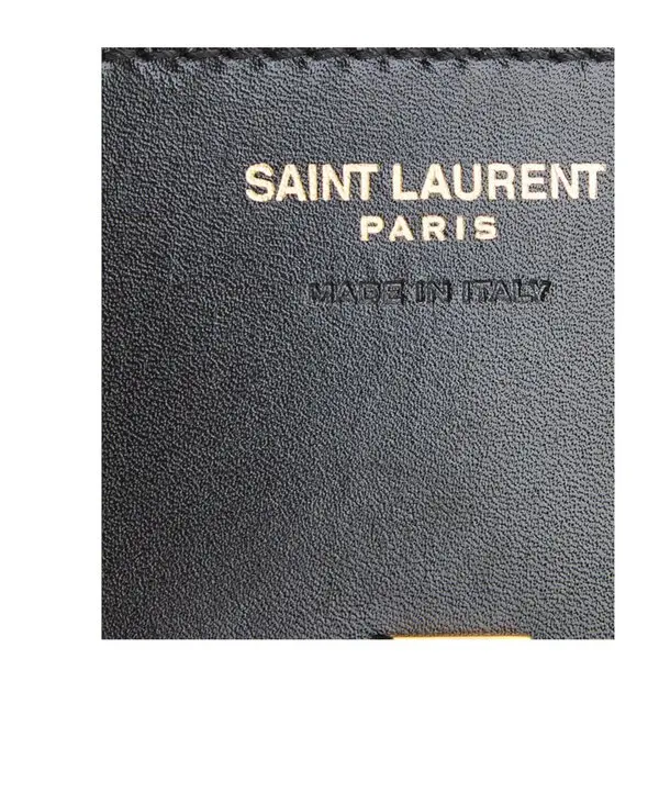 Saint Laurent Logo Plaque Foldover Top Mini Clutch Bag