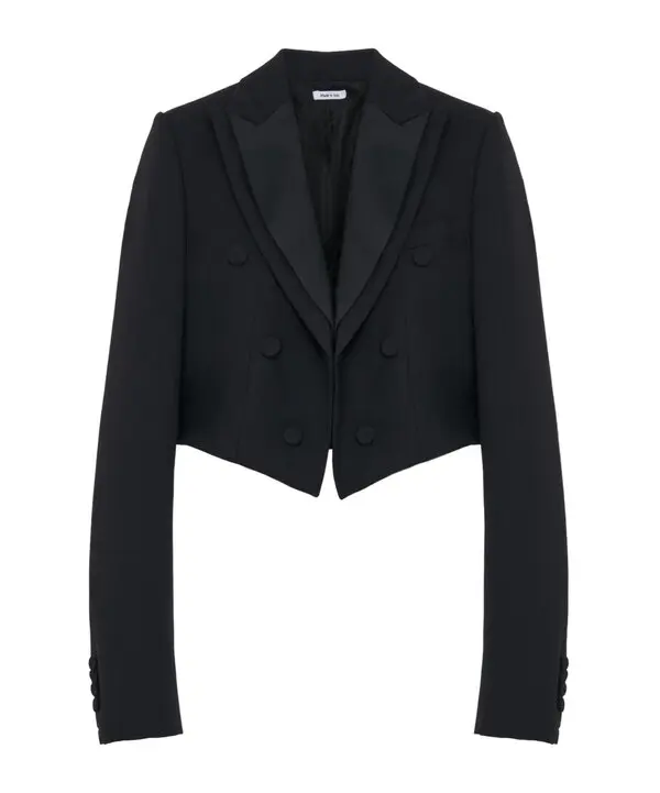 Alexander McQueen Double Lapel Cropped Jacket - Black