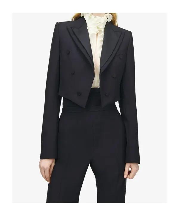 Alexander McQueen Double Lapel Cropped Jacket