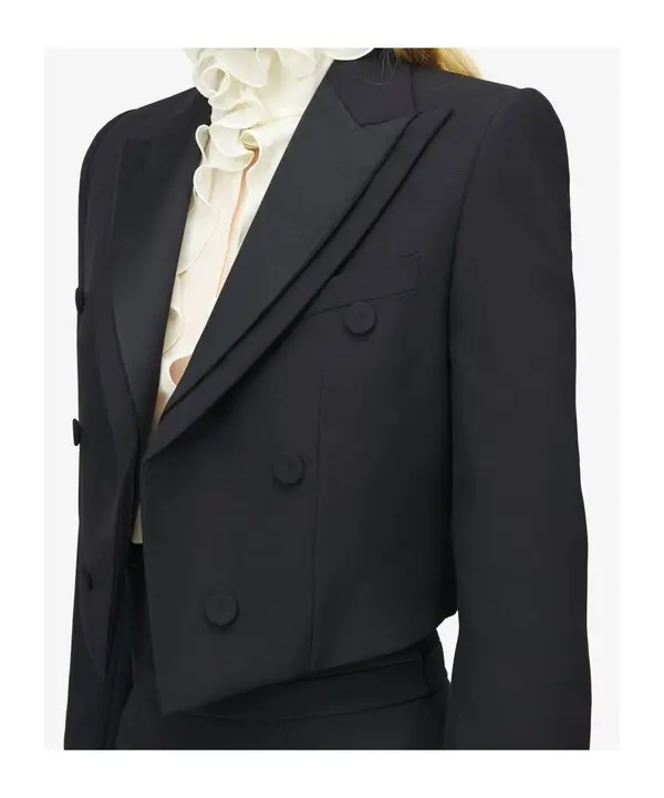 Alexander McQueen Double Lapel Cropped Jacket