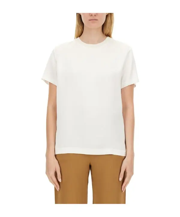 Fabiana Filippi Round Neck Short Sleeve Satin T-shirt
