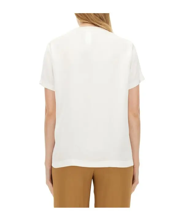 Fabiana Filippi Round Neck Short Sleeve Satin T-shirt