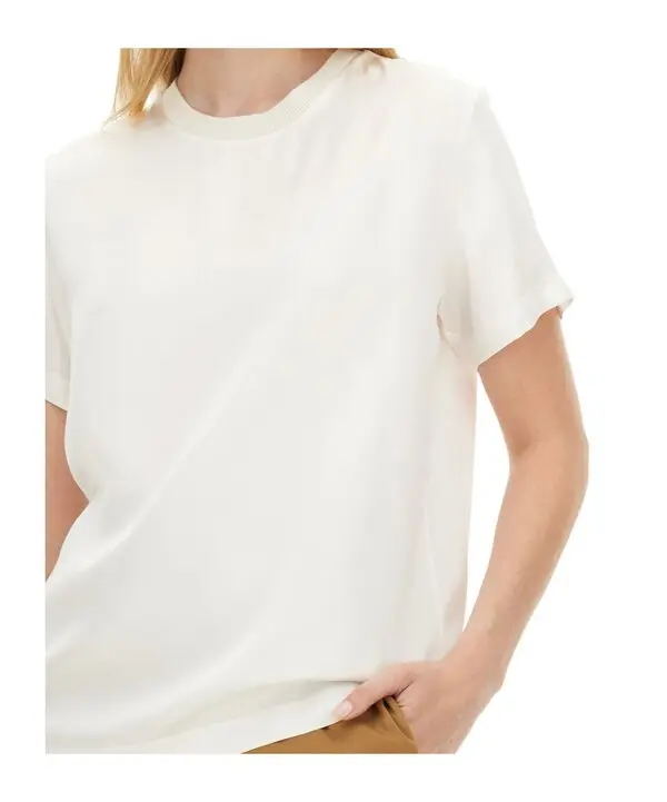 Fabiana Filippi Round Neck Short Sleeve Satin T-shirt