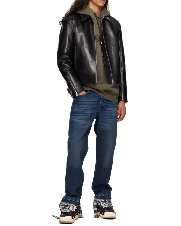 LANVIN Frayed Edge Straight Leg Jeans