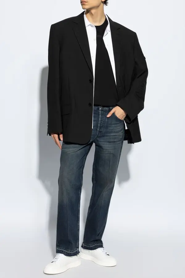 LANVIN Frayed Edge Straight Leg Jeans