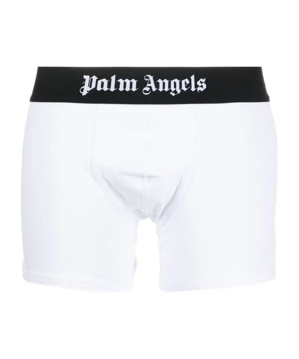 Palm Angels Elastic Logo Waist Pack Of Two Boxers - White