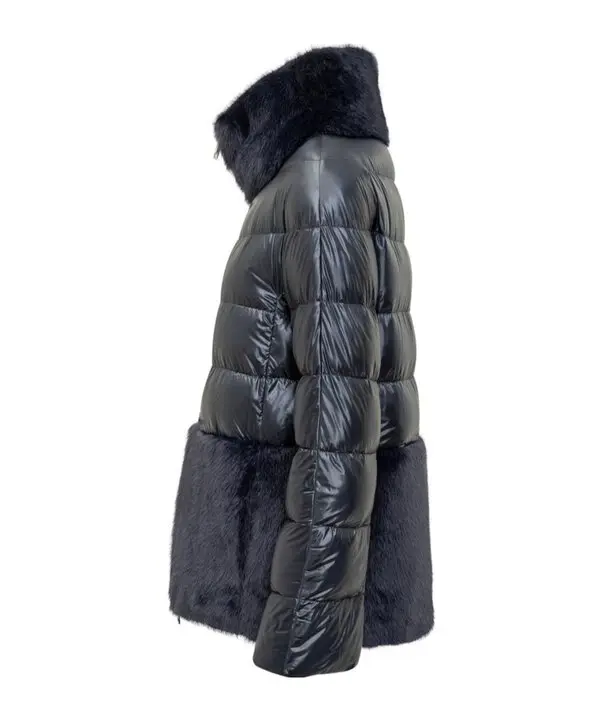 Herno High-neck Padded Down Jacket With Fur Accents